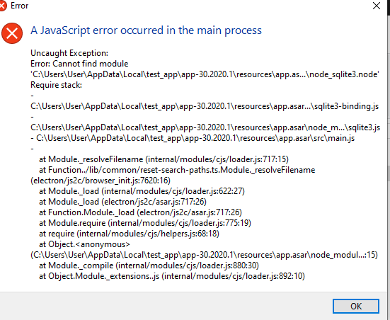 Sqlite3 and electron js packaging issue · Issue #25683 · electron/electron · GitHub