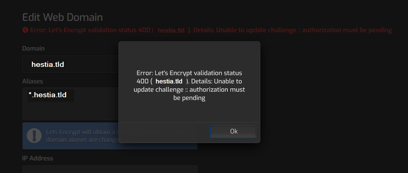 [Bug] Wildcard SSL failed with Hestia DNS cluster · Issue #2623 · hestiacp/hestiacp · GitHub