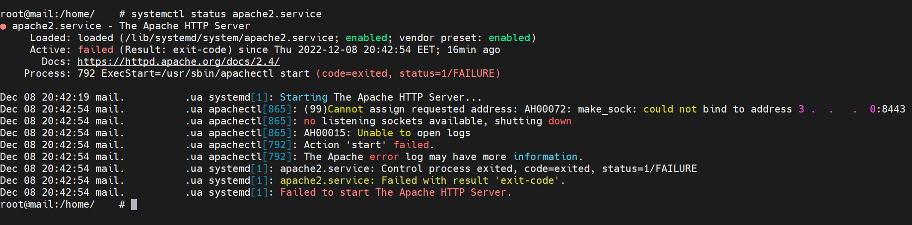 [Bug] Apache2 + Nginx services does not started after restore from UPS to regular grid power ...