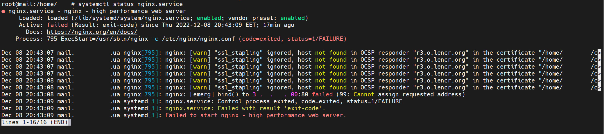 [Bug] Apache2 + Nginx services does not started after restore from UPS to regular grid power ...