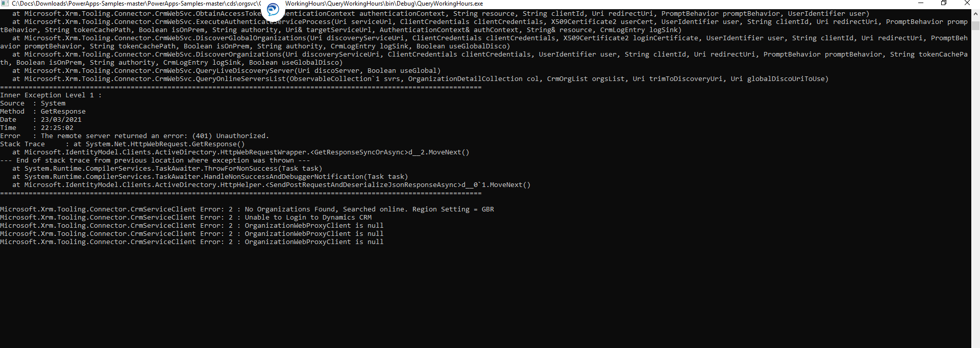 Unable to Login to Dynamics CRMOrganizationWebProxyClient is null ...