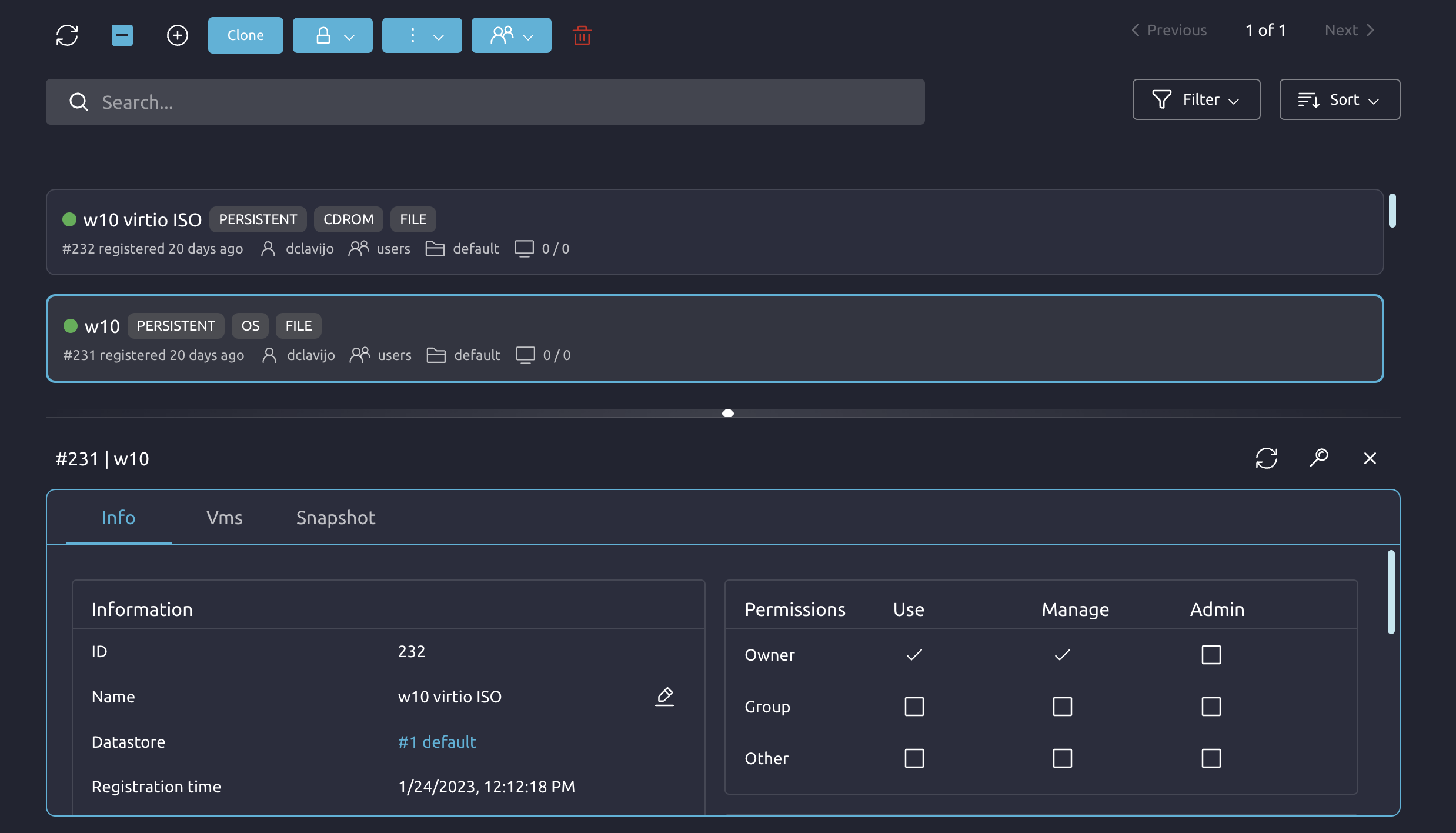 Fireedge: OpenNebula object contextual information doesn't update after selecting another object ...