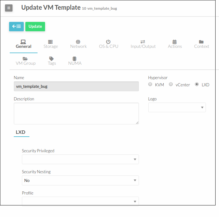 Sunstone LXD VM template update misbehaves · Issue #3559 · OpenNebula/one · GitHub
