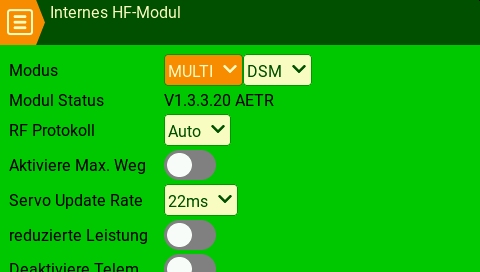 Binding DSM using AUTO as RF protocol: UI does not automatically display chosen protocol after ...
