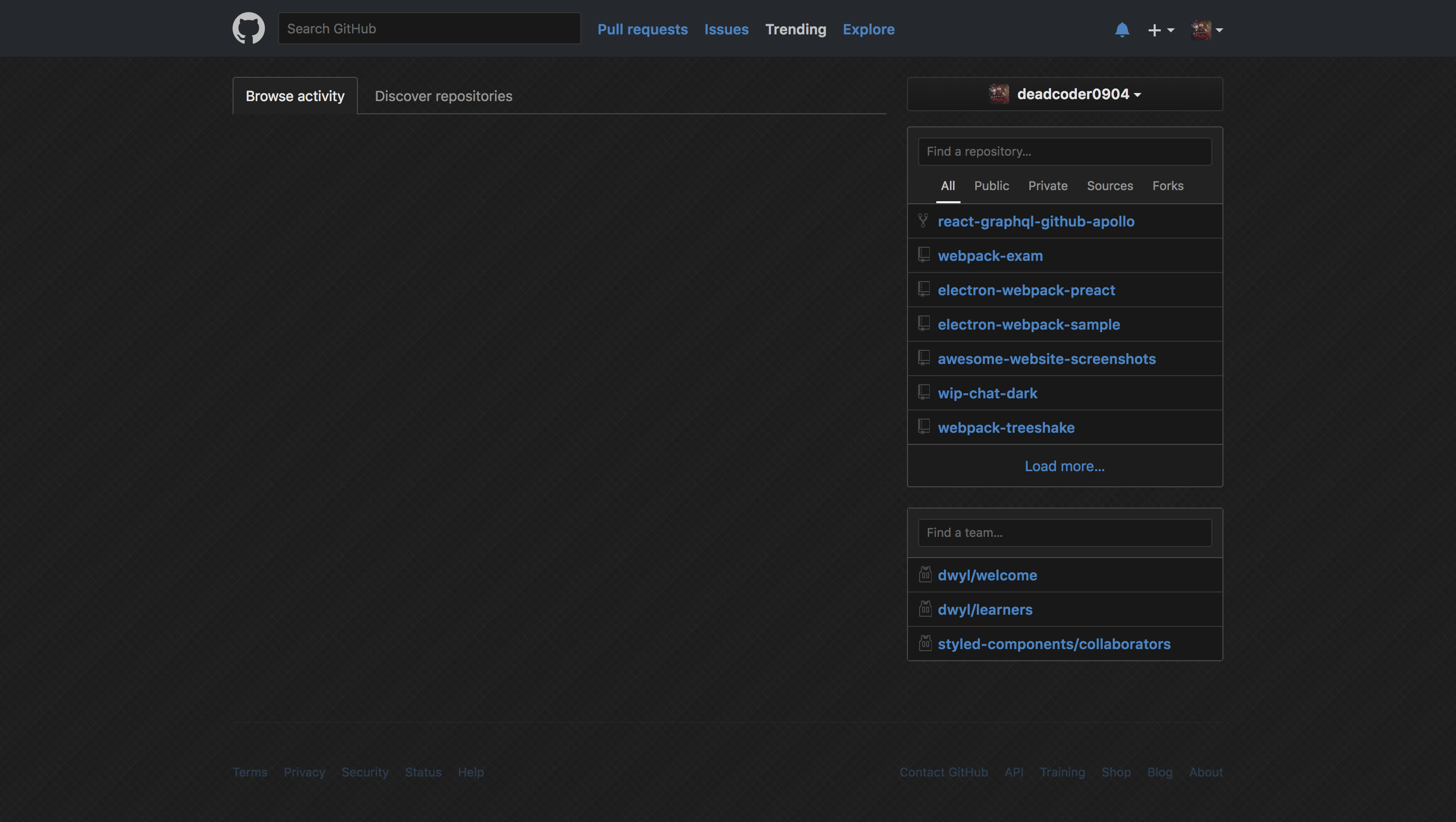 Github Browse Activity Tab Is Empty · Issue 1114 · Refined Github
