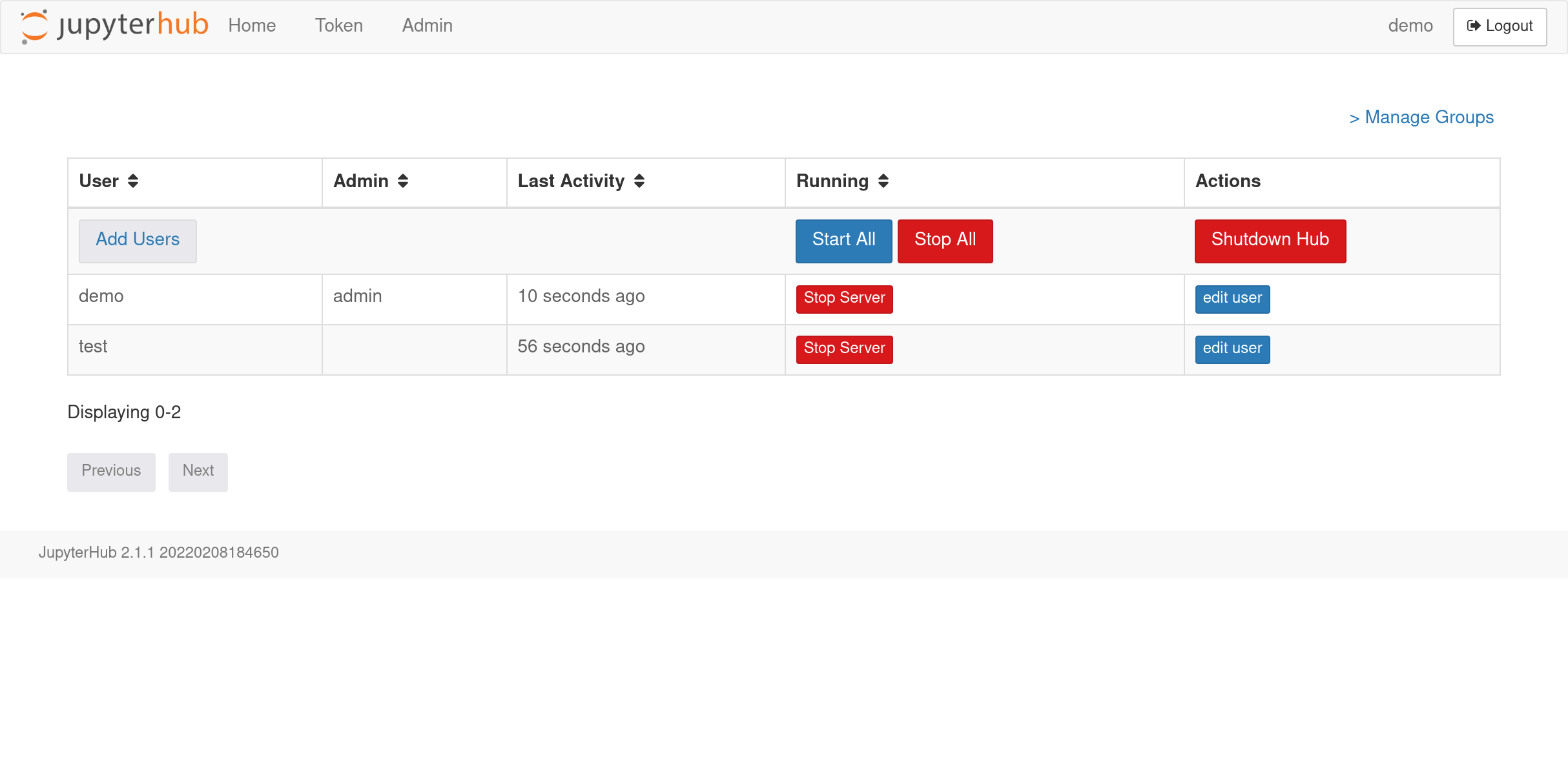 Named Servers Aren T Listed On Admin Page · Issue 3788 · Jupyterhub Jupyterhub · Github