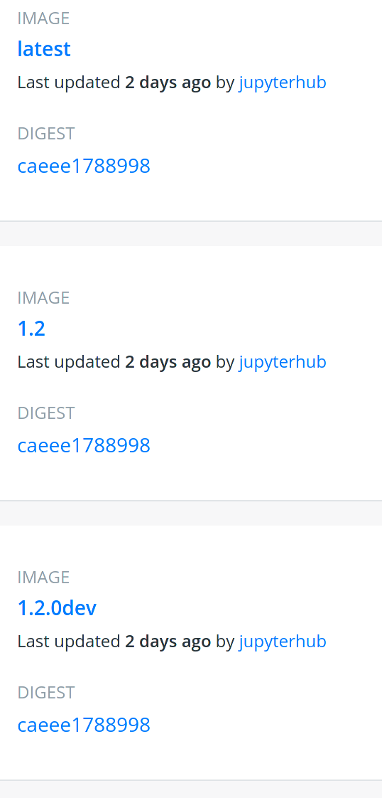 Some Docker hub image release tags point to dev builds · Issue #2848 · jupyterhub/jupyterhub ...