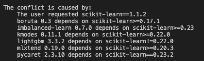 [INSTALL]: Upgrade to 2.3.10 and still requires scikit-learn==0.23.2 ...