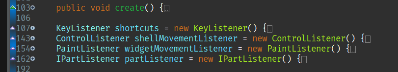 [Code Folding] opening of collapsed anonymous class doesn't work · Issue #1182 · eclipse ...