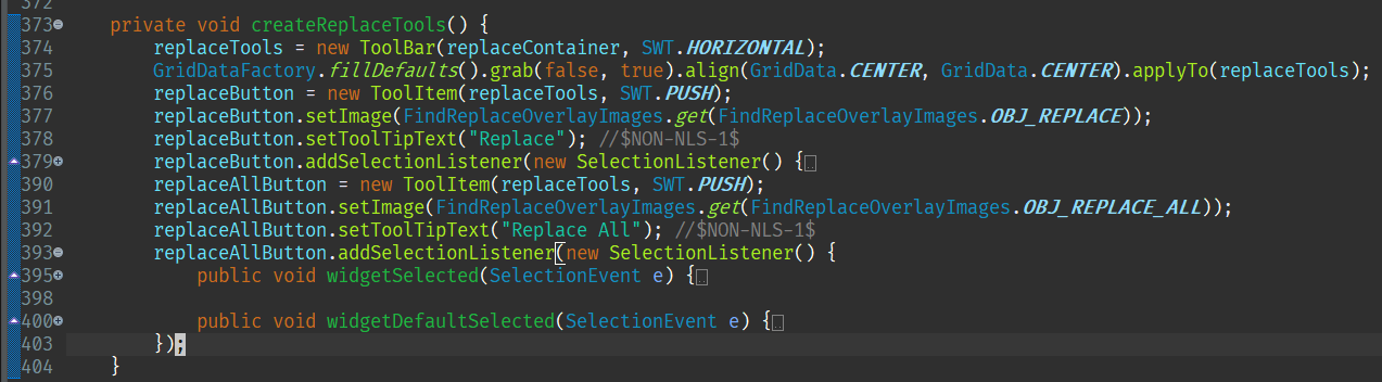 [Code Folding] opening of collapsed anonymous class doesn't work · Issue #1182 · eclipse ...