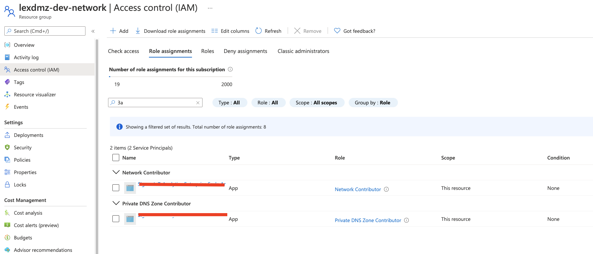 Template failing on privateDnsZoneGroups when deploying to Data Management Zone without Azure ...