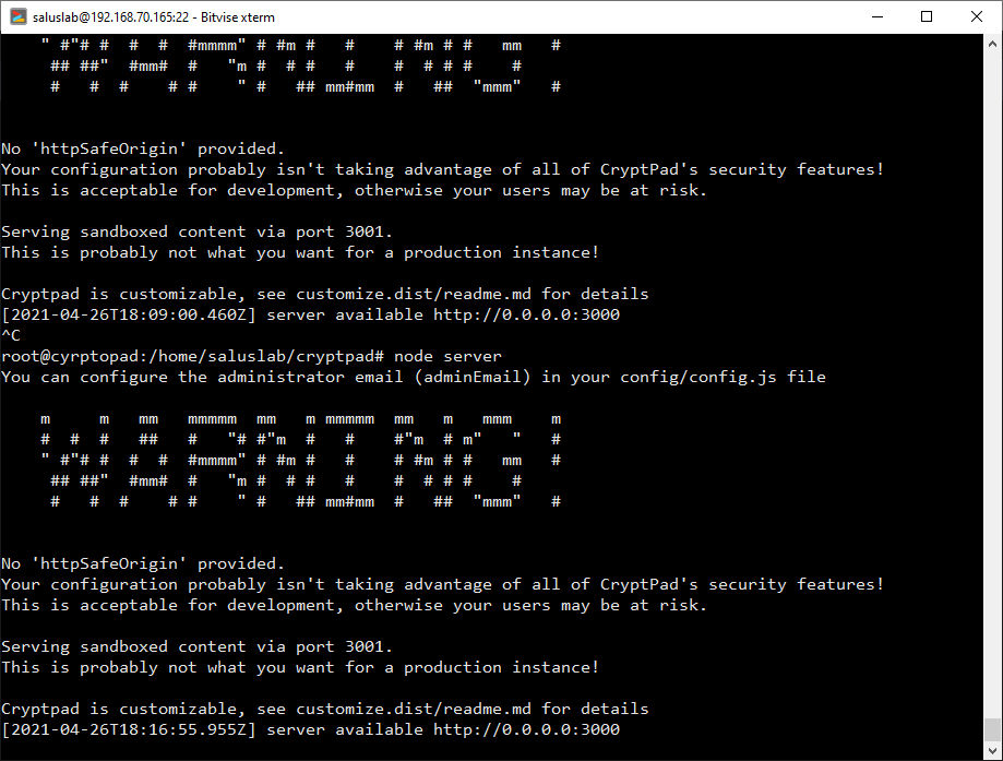 CryptPad Stuck at black screen · Issue #722 · cryptpad/cryptpad · GitHub