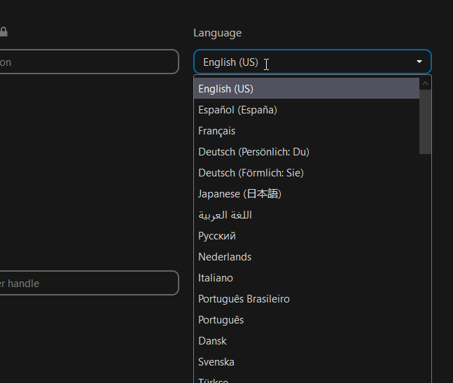 Dark Mode not working on Language & Locale dropdowns in Personal info ...