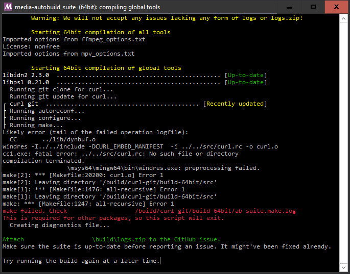 CURL Make Failed · Issue #2356 · m-ab-s/media-autobuild_suite · GitHub