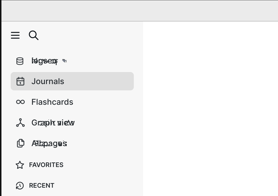 Text in left navigation menu is garbled · Issue #7233 · logseq/logseq · GitHub
