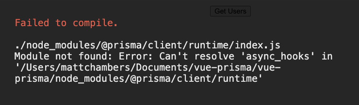 async_hooks dependency not found · prisma prisma · Discussion #3085 · GitHub