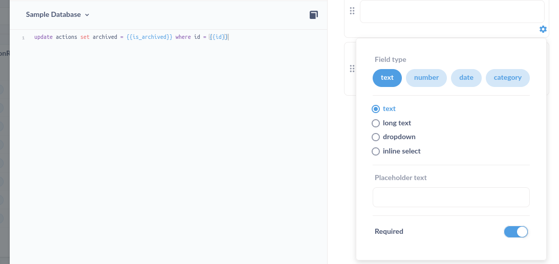 [Epic] Add Boolean type for actions parameters · Issue #28771 · metabase/metabase · GitHub