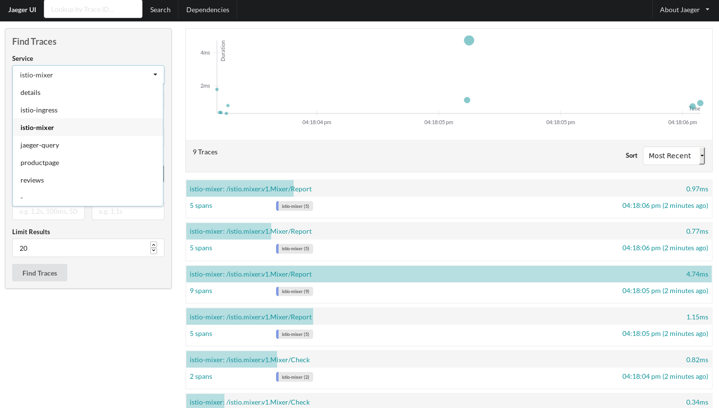 Istio zipkin distributed tracing UI doesn't show mixer · Issue #2803 · istio/istio · GitHub