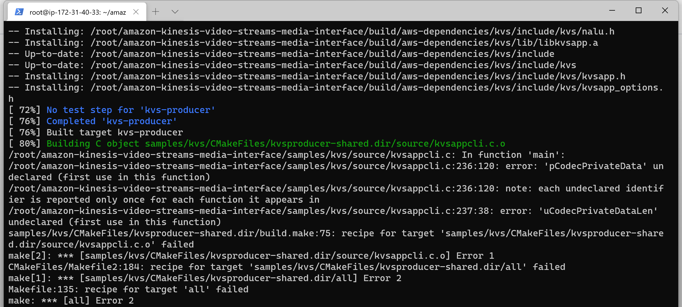 build the sdk with aac · Issue #22 · aws-samples/amazon-kinesis-video ...