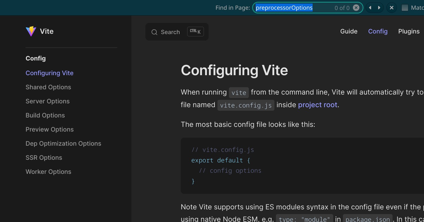 Preprocessoroptions Gone From Docs And Its Not Working · Vitejs Vite · Discussion 9370 · Github