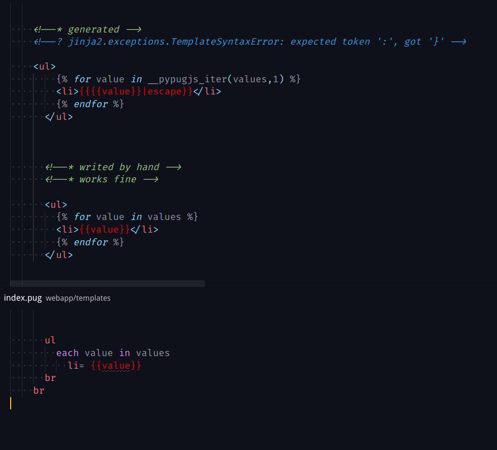 Iteration problem · Issue #42 · kakulukia/pypugjs · GitHub