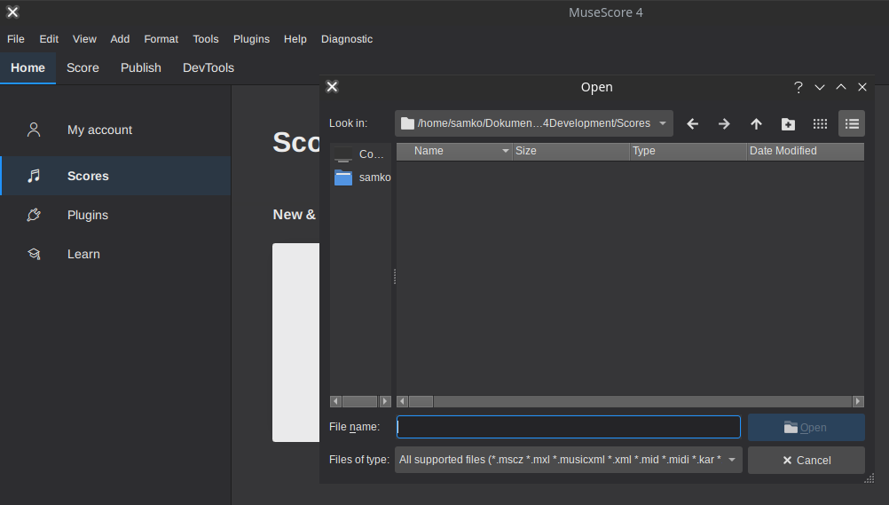 [MU4 Issue] keyboard doesn't work in file dialogs · Issue #13113 · musescore/MuseScore · GitHub