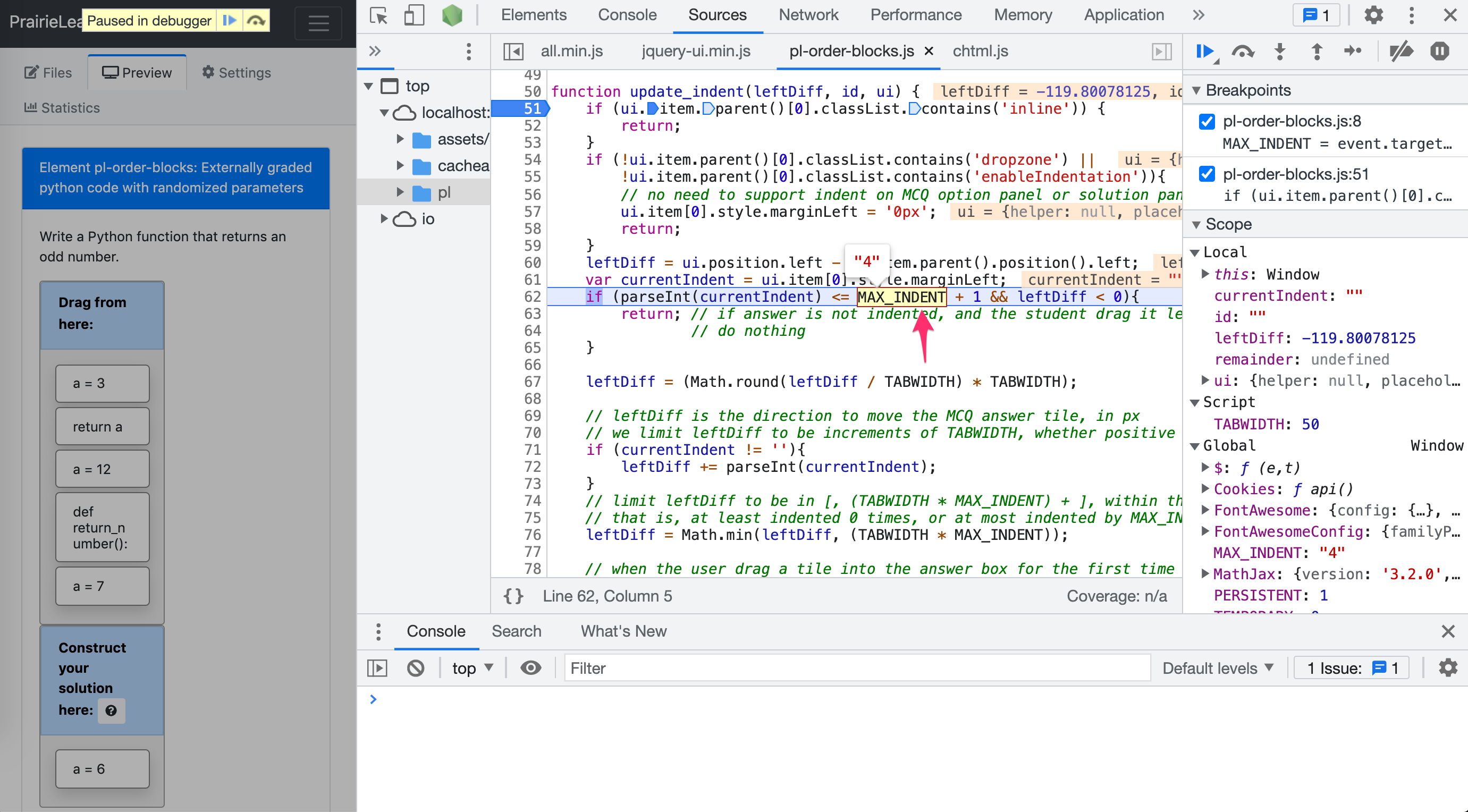 pl-order-blocks UI sometimes allows negative indentation · Issue #4926 · PrairieLearn ...