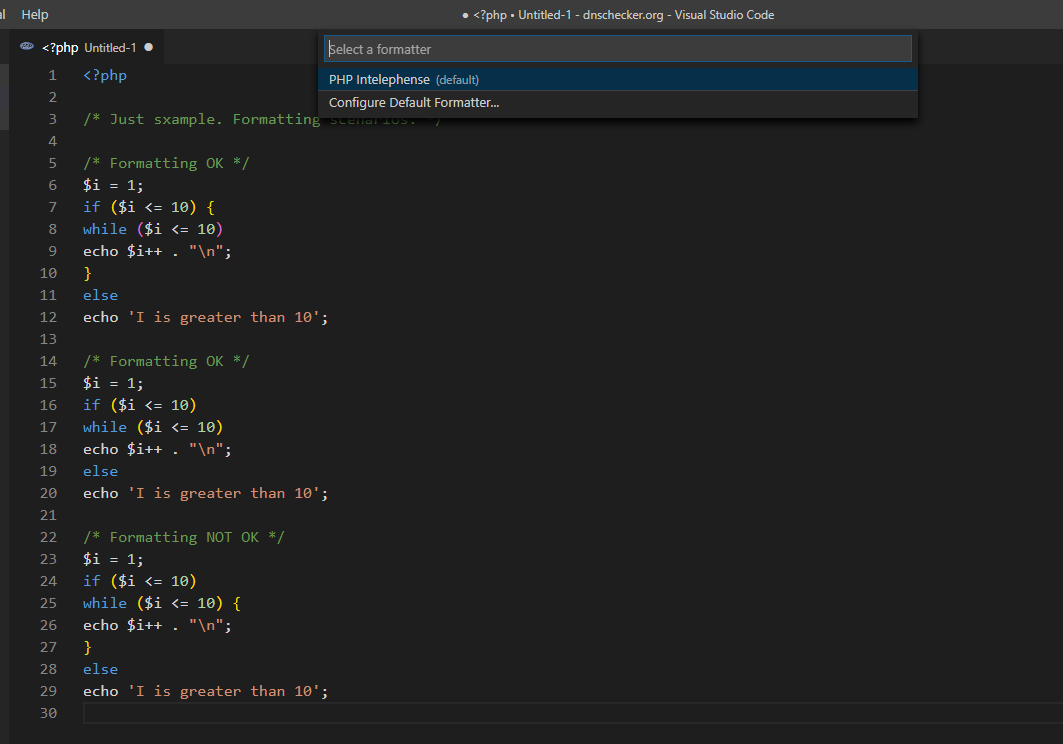 Formatting Behavior issue · Issue #1094 · bmewburn/vscode-intelephense · GitHub