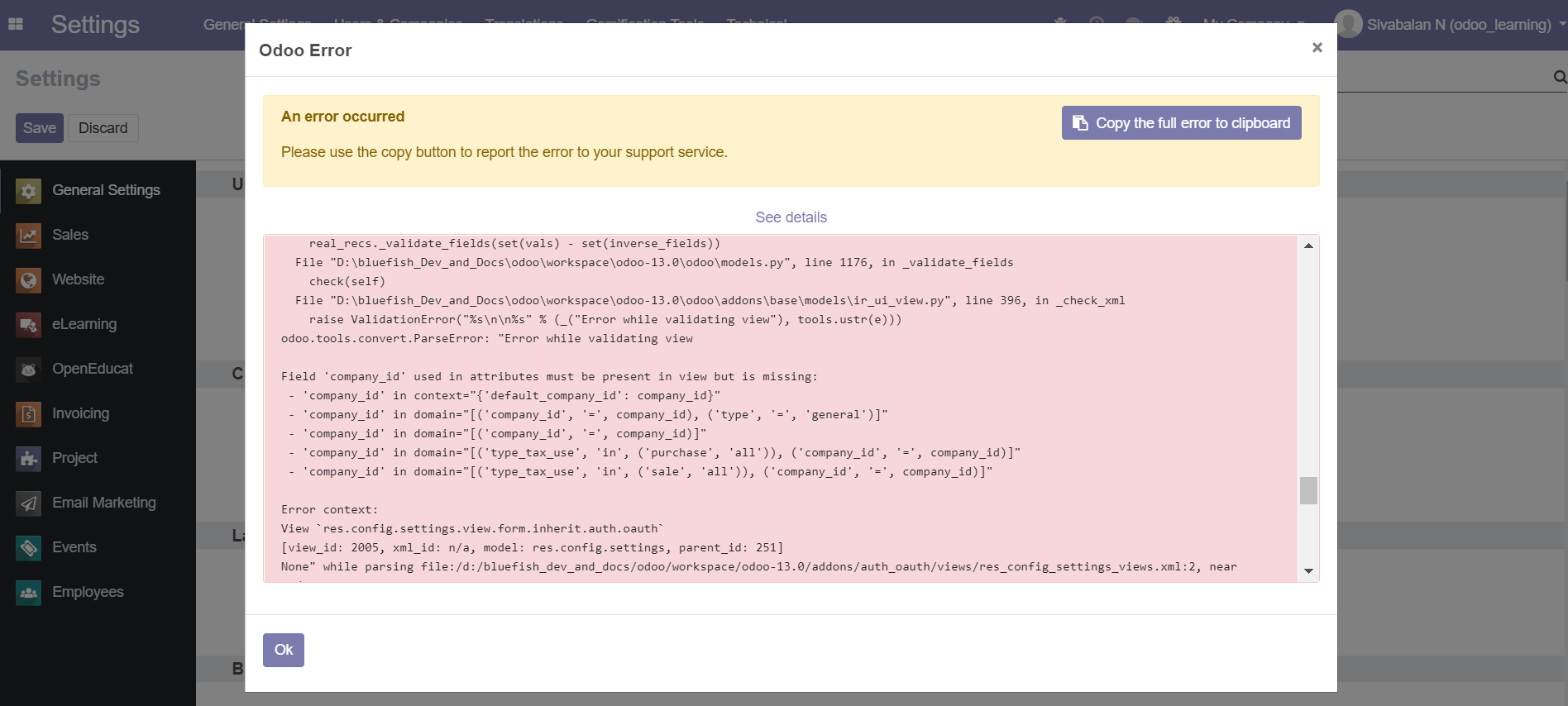 Getting crash on enabling the oauth in settings · Issue #55674 · odoo ...