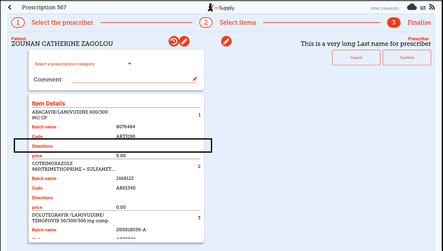 The Input For Directions Is Not Showind On Summary For New 