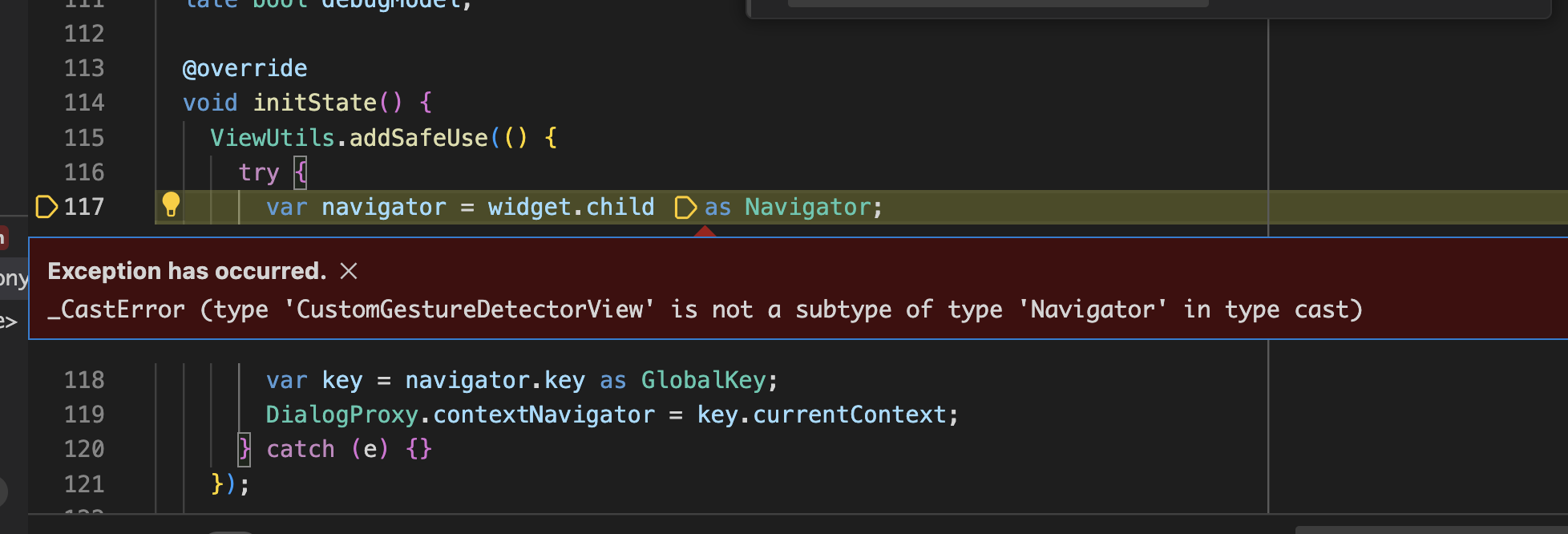 有關使用Getx時產生var navigator = widget.child as Navigator;的問題 · Issue #125 · fluttercandies/flutter ...