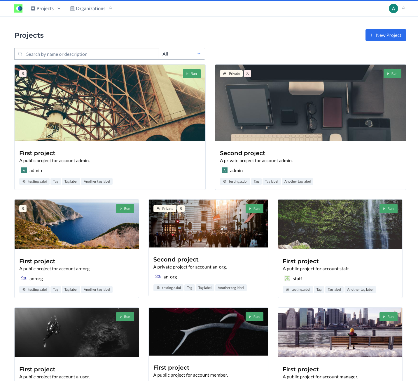 Add a curated projects gallery view to use as a landing page · Issue #872 · stencila/hub · GitHub