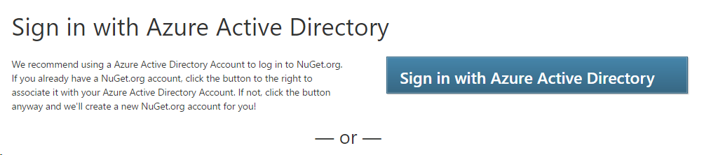 Enable Azure Active Directory For Nuget Gallery · Issue 4238 · Nuget