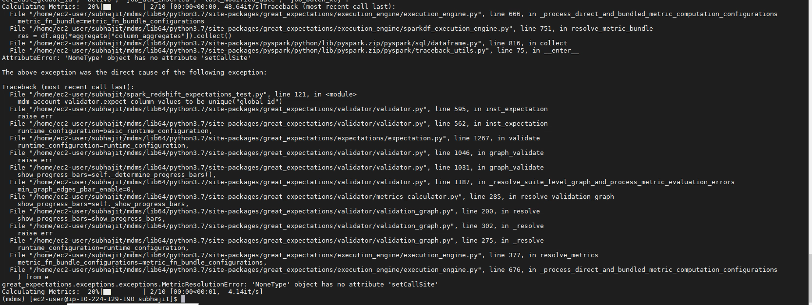 Accessing AWS Redshift External Tables using Spark Dataframe and applying Expectations · Issue ...