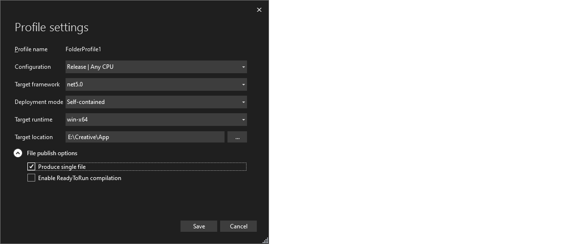 The path is empty. (Parameter 'path') when creating ServiceClient - publishing to single file ...