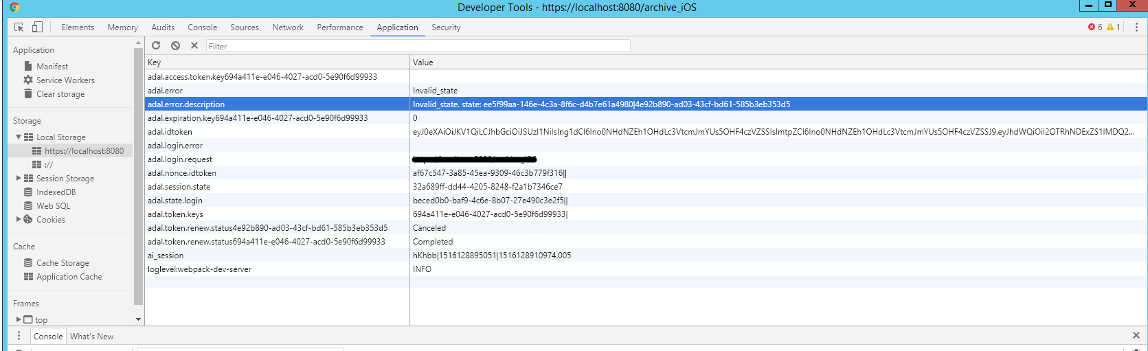 Adal.js acquireToken fails with invalid state error in a React project · Issue #701 · AzureAD ...