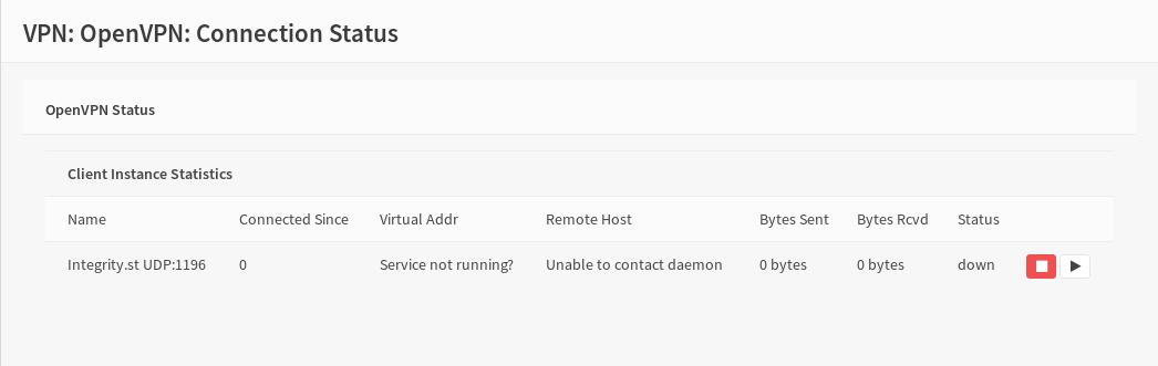 Annoying bug - openvpn running but status always red · Issue #2243 · opnsense/core · GitHub