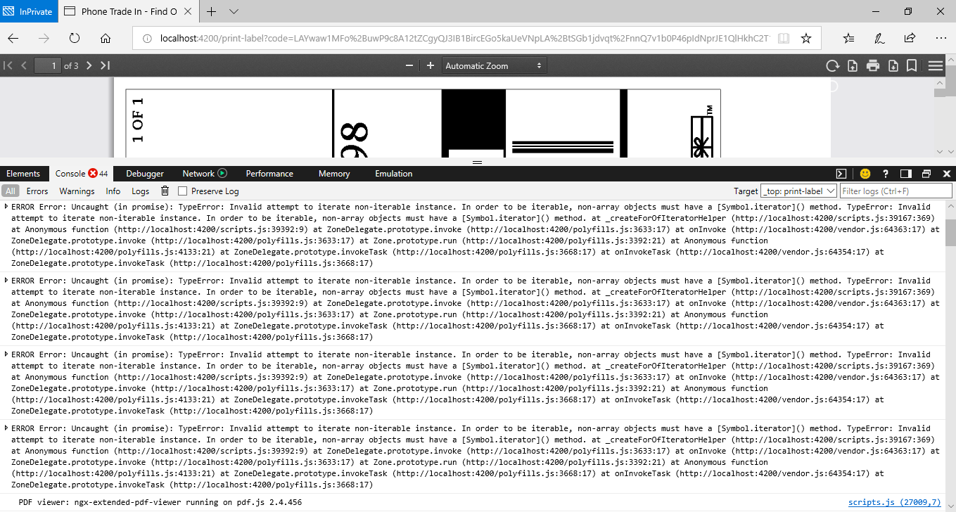 simple demo doesn't work in Microsoft Edge :: Unable to load PDF file and viewer is broken ...