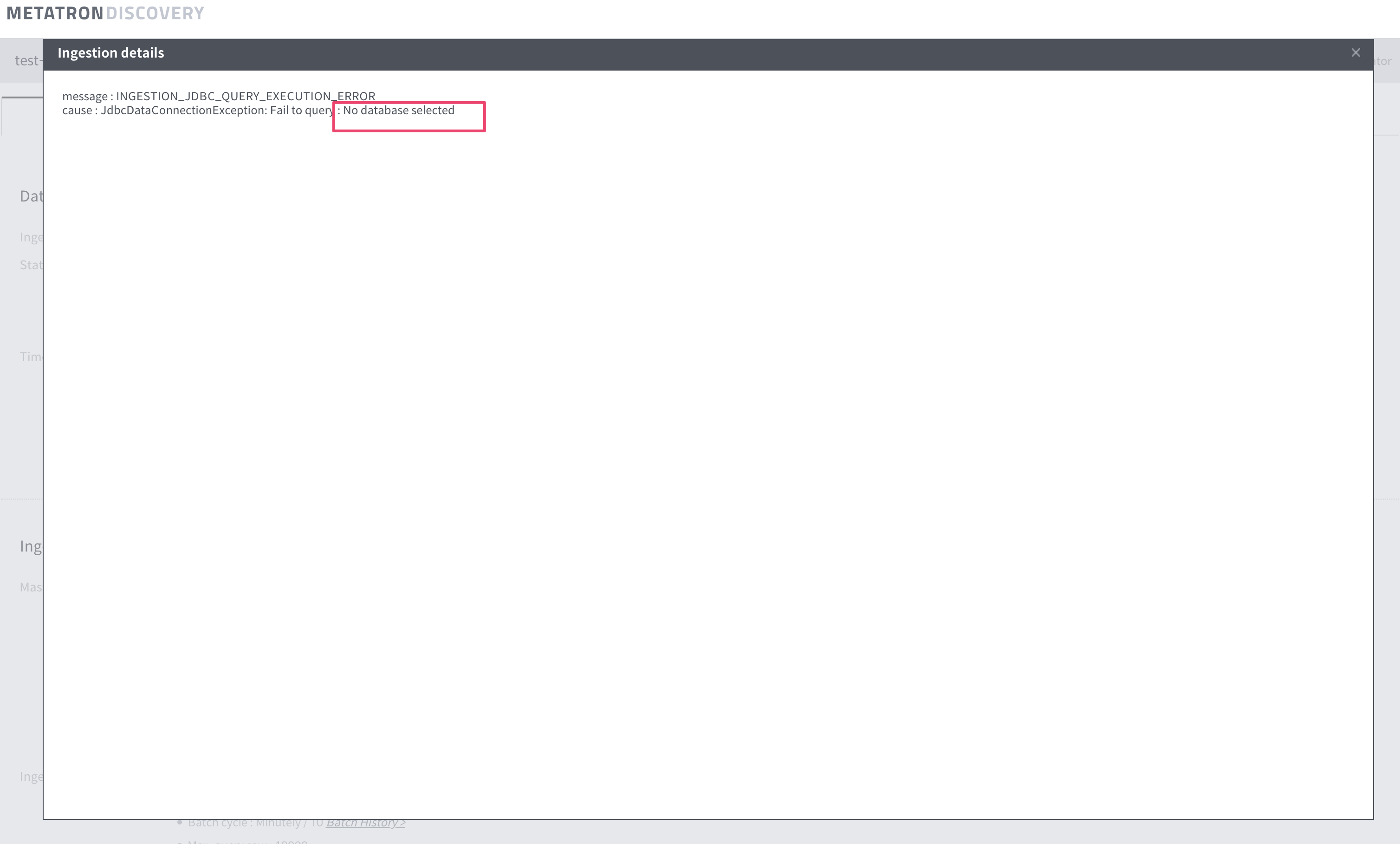 No Database Selected Error When Selecting Overwrite Only Incremental When Creating Db Type