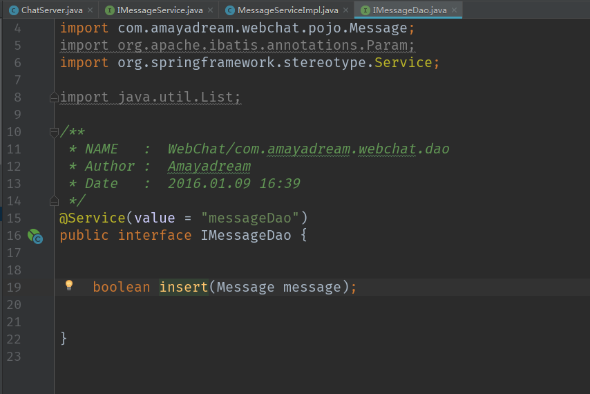 如何才能将聊天数据保存到数据库呢？ · Issue #8 · Amayadream/WebChat · GitHub