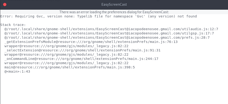 Not working with GNOME 3.30 · Issue #207 · EasyScreenCast/EasyScreenCast · GitHub