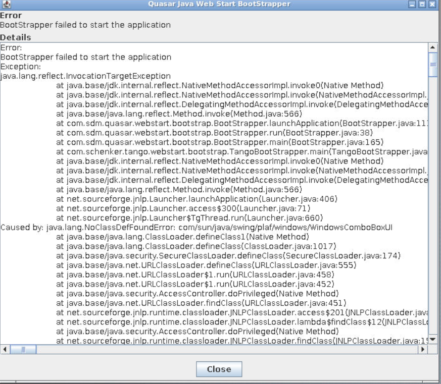 Open JNLP application failed on Linux and the error message shows "BootStrapper failed to start ...
