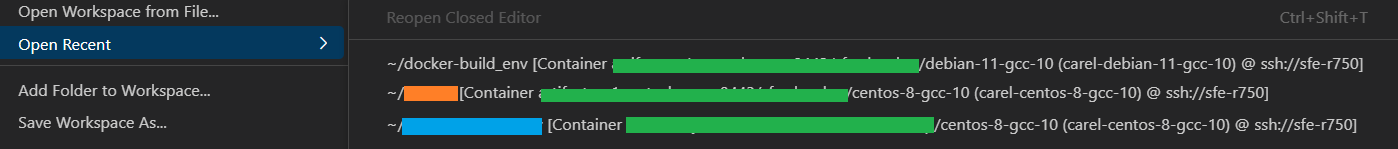 Improve display of "Recent Folders" Windows Task Bar Shortcuts for Remote Container on SSH ...