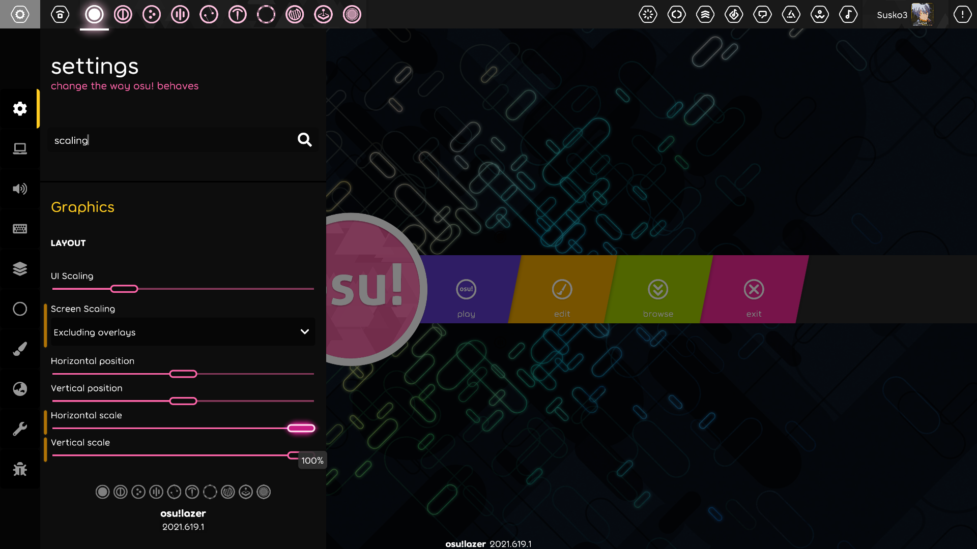 Background image is tinted differently when using screen scaling · Issue #13607 · ppy/osu · GitHub