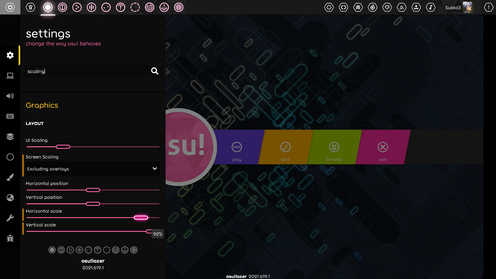 Background image is tinted differently when using screen scaling ...