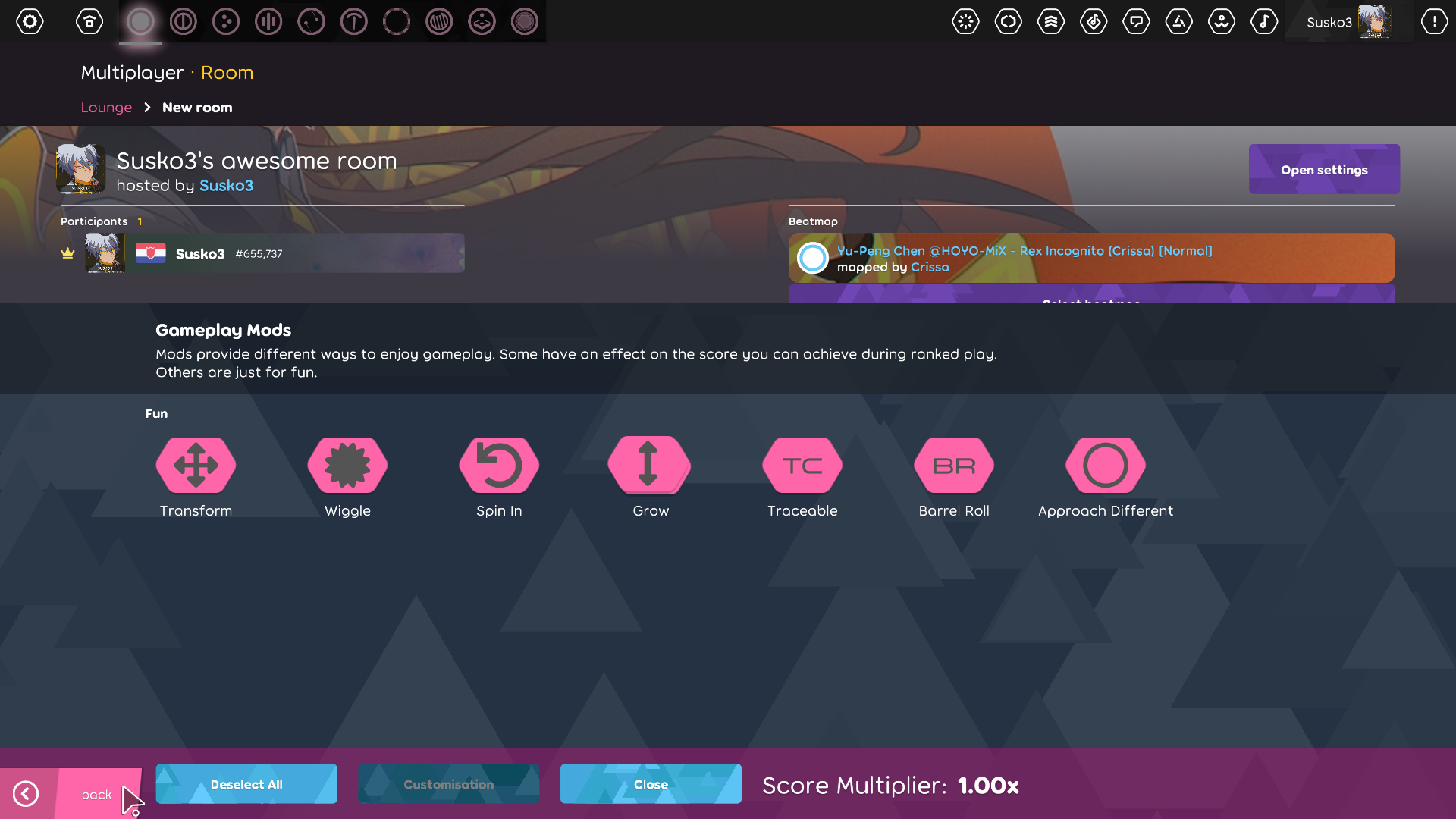 Pressing back in multiplayer freemod selection screen doesn't close ...