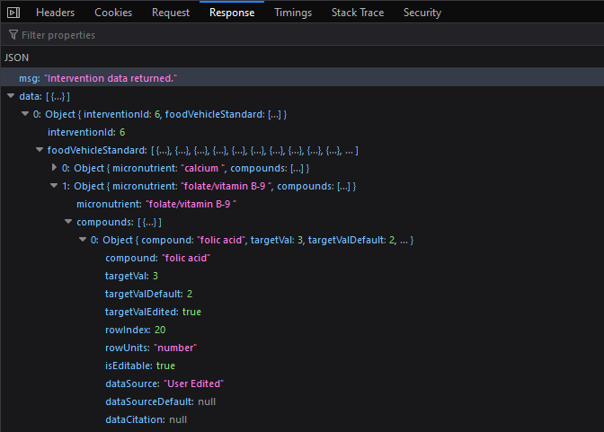 API response in codebase does not match result of interventions API call · Issue #1059 ...