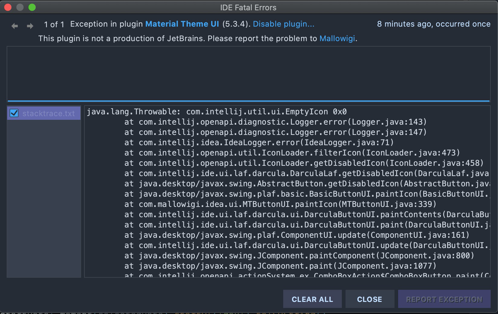 Exception in plugin 5.3.4 :: WebStorm · Issue #1635 · ChrisRM/material ...