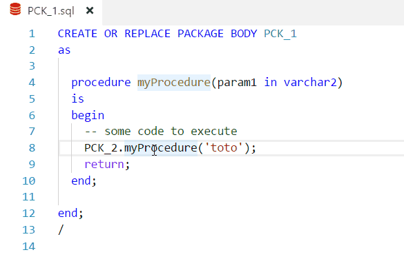 Go To Definition To Package Procedure In Folder · Issue 31 · Zabel Xyzplsql Language · Github
