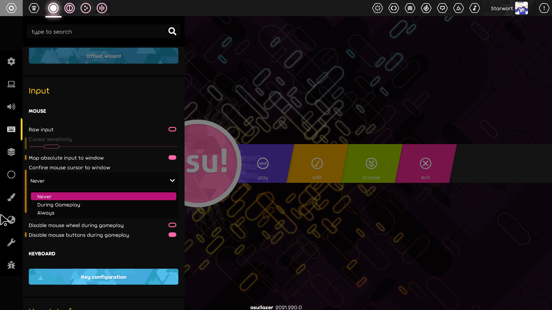 Cursor Confine Setting Option Shown Again In Fullscreen After Filteringclearing Filter · Issue